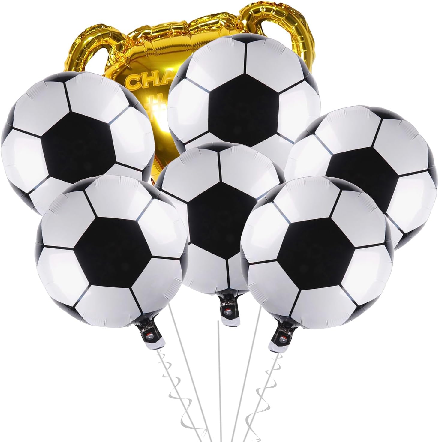 Amazon.com: Soccer Party Balloons Set, 32 Inch Champion Trophy Mylar ...