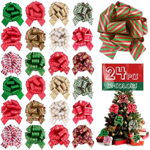 Amazon.com: 24 PCS Bows for Gift Wrapping, 12 Colors 5 Inch Reusable ...