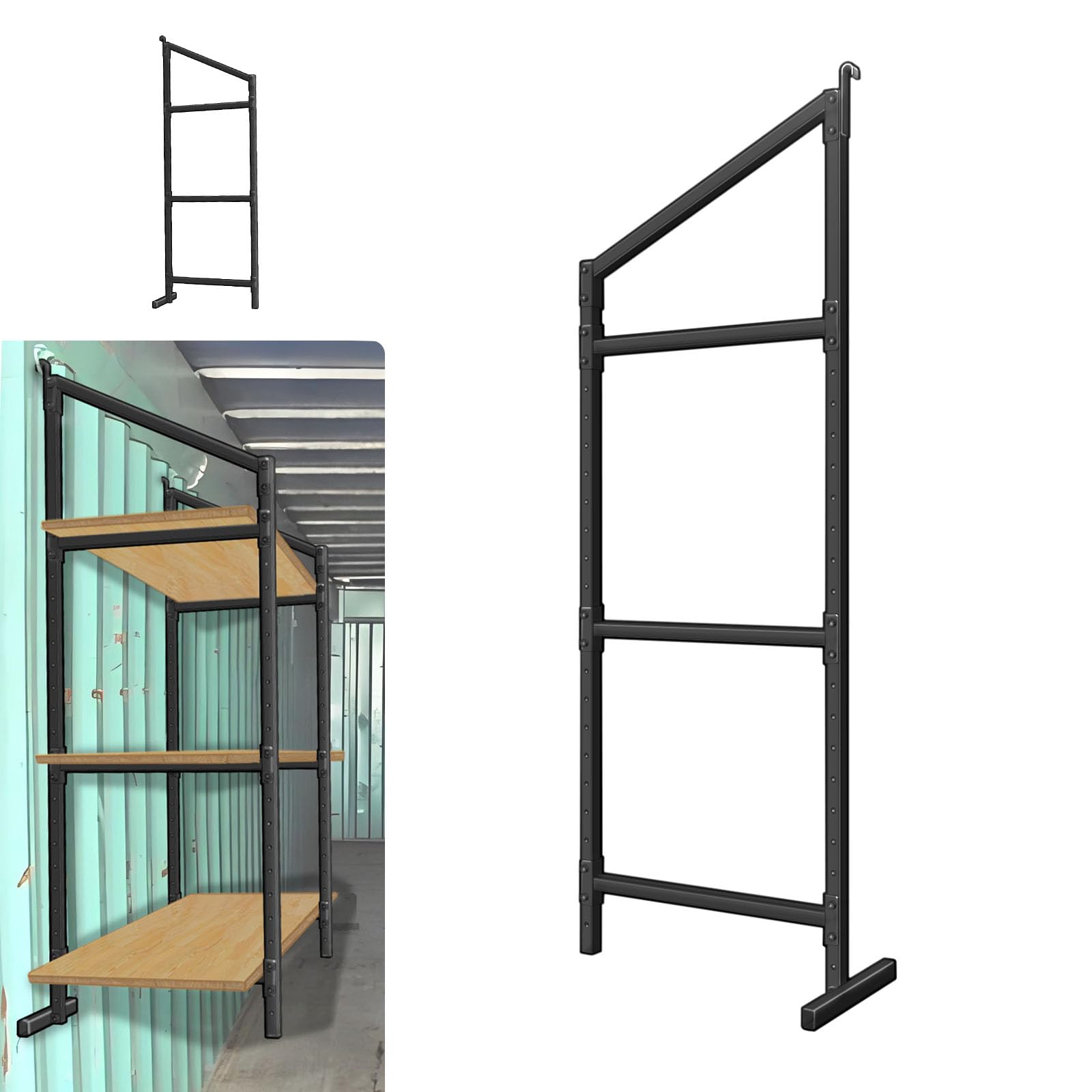 Buy Shipping Container Shelving Storage Bracket Adjustable 3-Tier ...