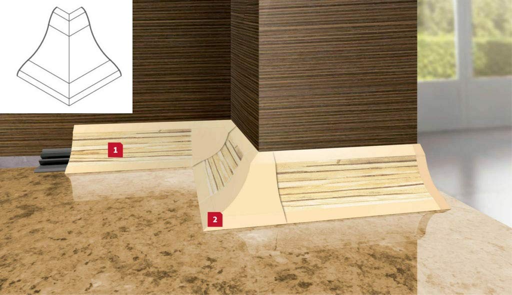 2,5 Meters 98,42 inch Kitchen Worktop Profile Strip Corner PVC 33mm ...