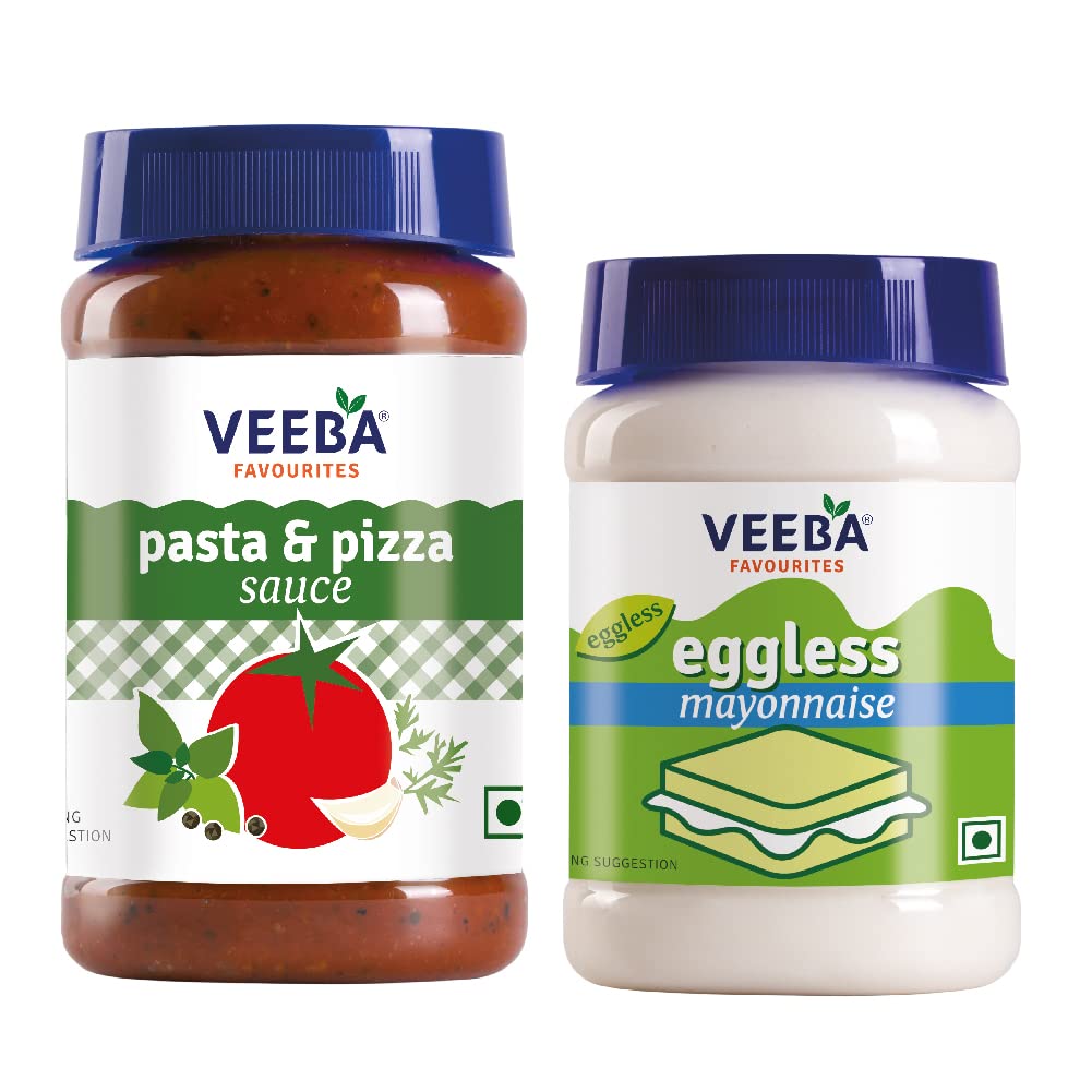 Veeba Pasta-Pizza Sauce,525 Grams & Eggless Mayonnaise Pet Bottle,250 ...
