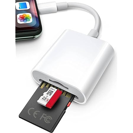 iPhone SD Card Reader, [Apple MFi Certified] Lightning to SD/TF Card ...