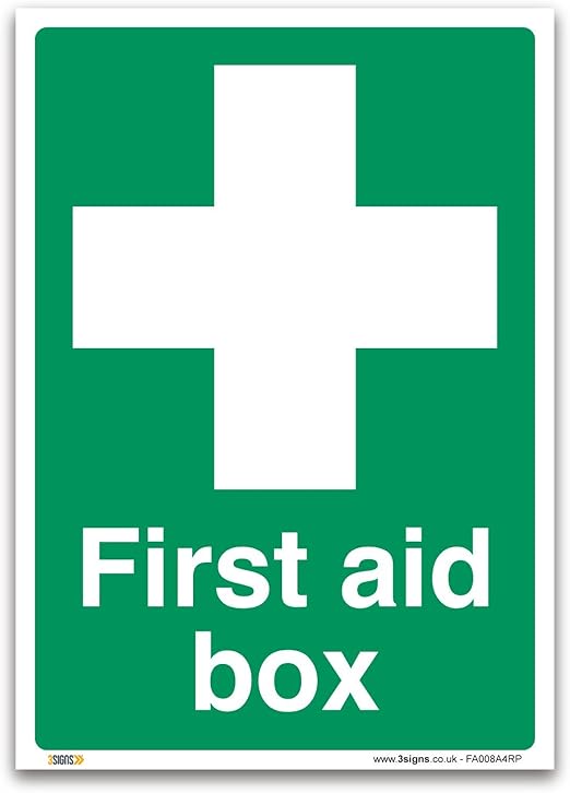 First Aid Box Sign - A4 1mm Rigid Plastic Sign - Emergency Equipment ...