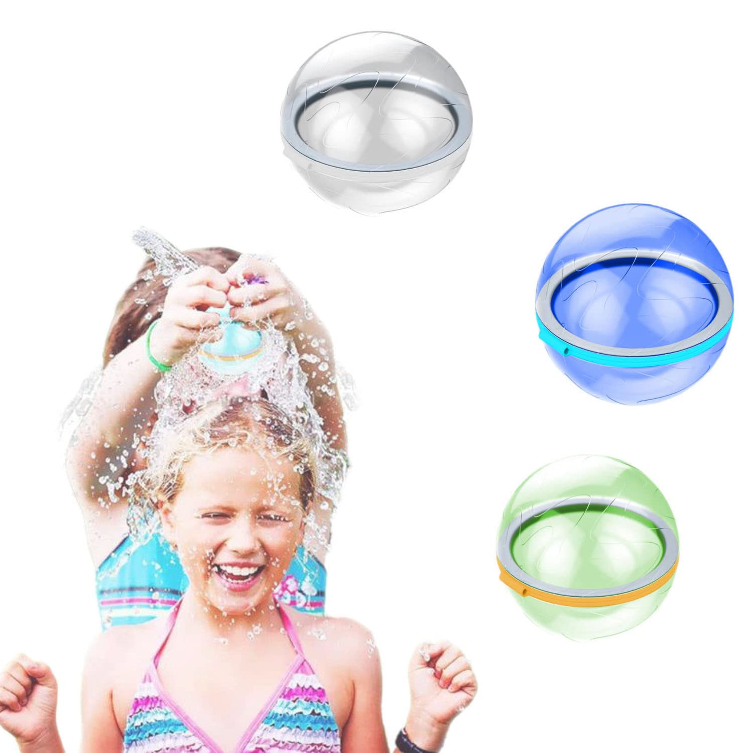 Buy GTGJ Water Bomb Splash Balls, Reusable Water Balloons Splash Bombs ...