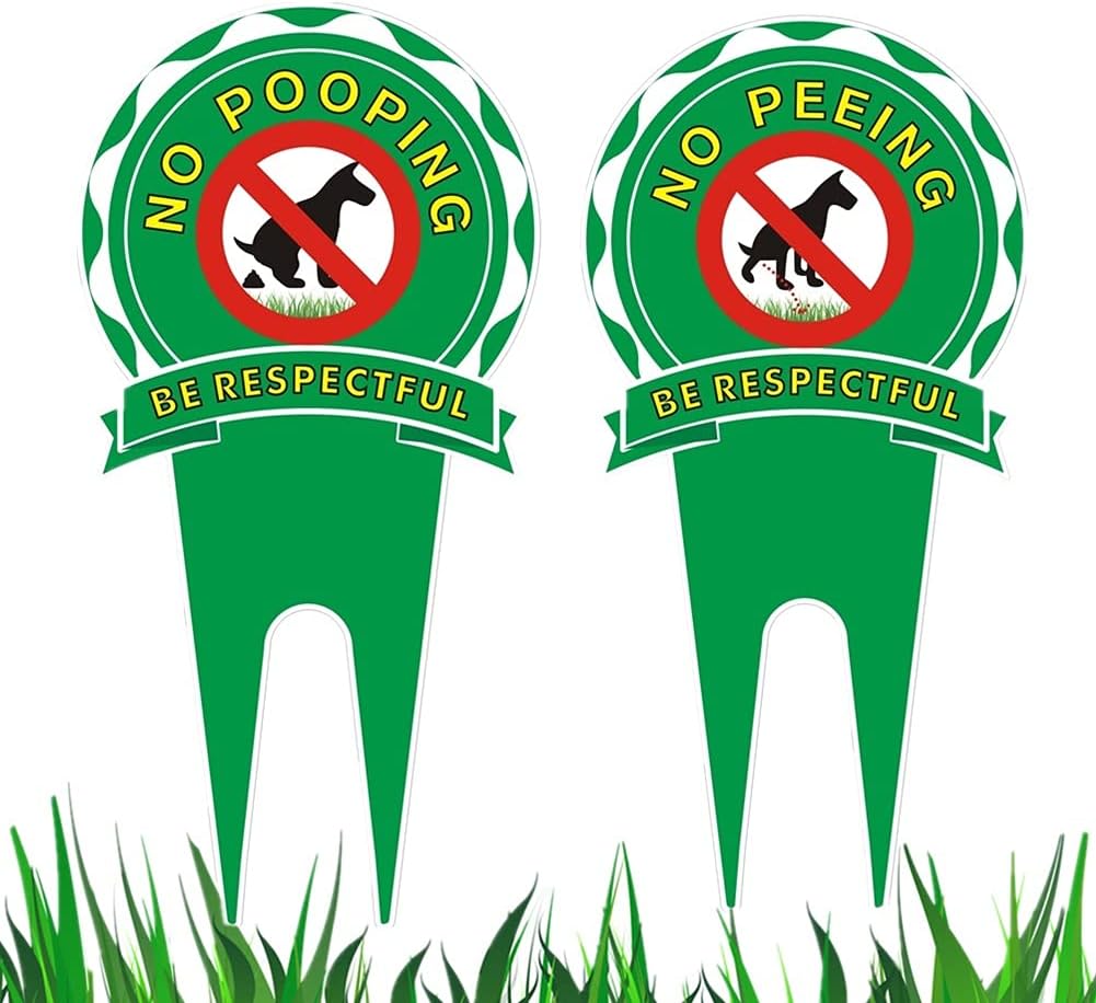 Amazon.com : GBATERI 2 Pack Double Sided No Pooping Dog Signs With ...