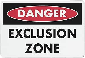 Amazon.com: Danger Exclusion Zone Sign Warning Sticker-Security Sign ...
