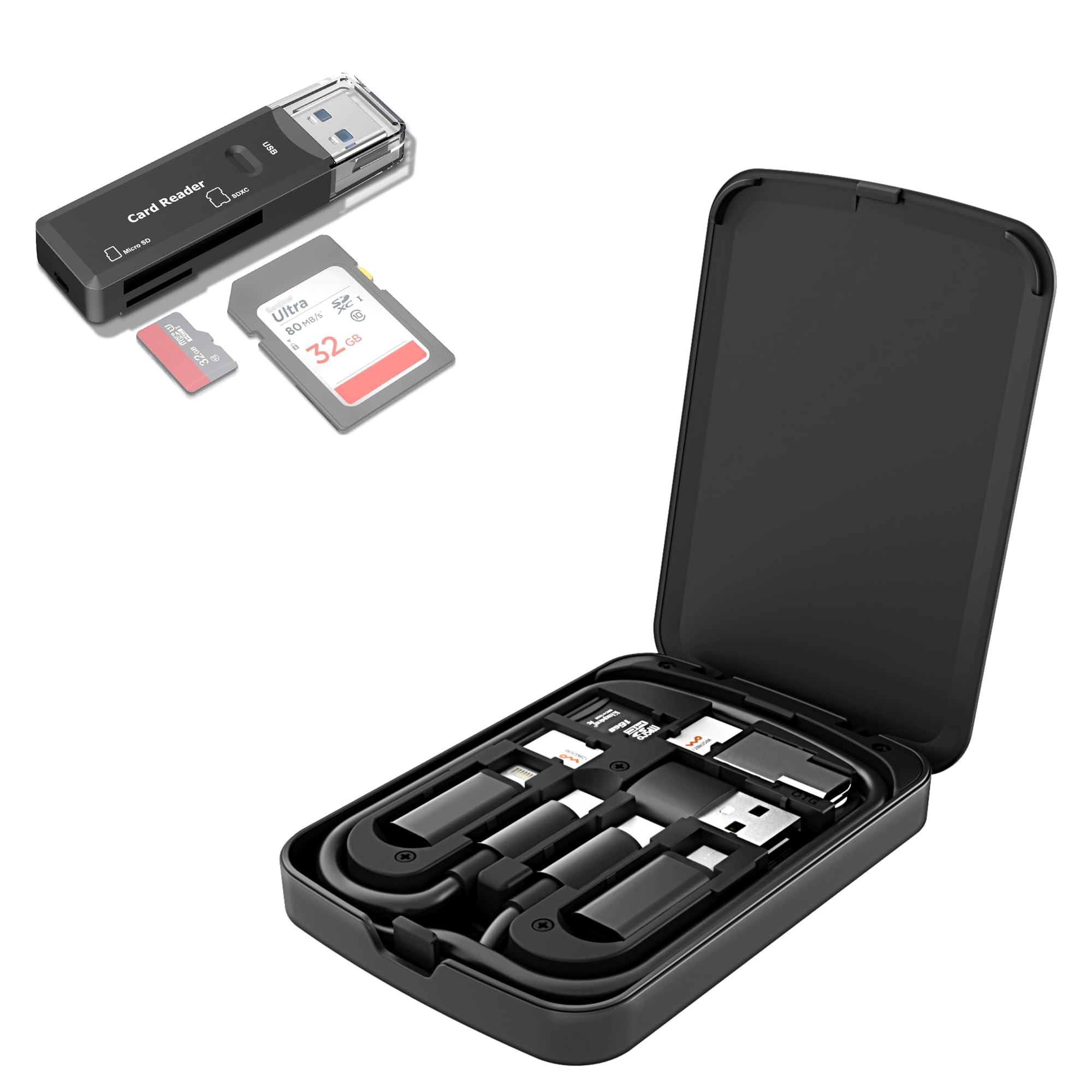 Amazon.com: Kiorafoto Cable Card + Card Reader：Multi-Functional Compact Cable Card with SD Card ...
