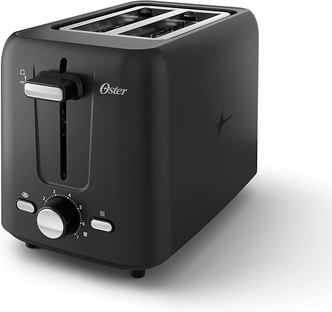 Oster 2-Slice Toaster, Bagel Setting, Extra-Wide Slots.