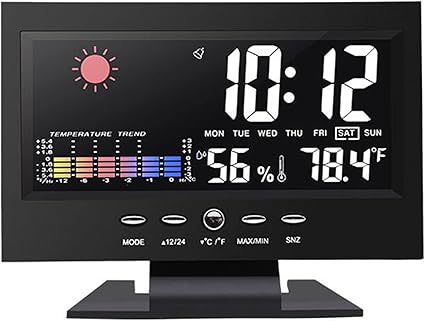 Amazon.com: ulafbwur Desk Clock Digital 8082T Digital Clock Weather ...