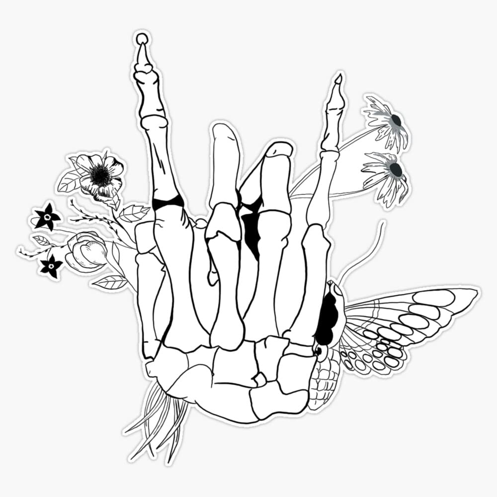 Amazon.com - Skeleton hand Sticker Bumper Sticker Vinyl Decal 5"