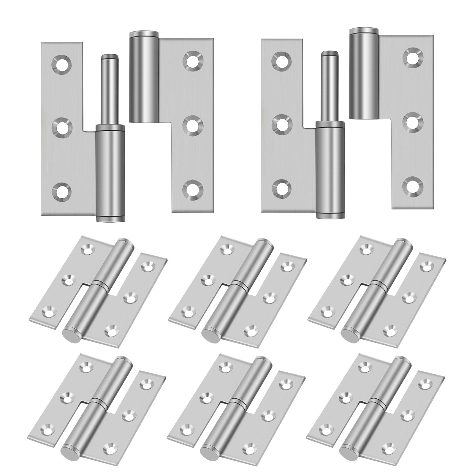 Lift Off Hinge 3" Stainless Steel Door Hinges 6 Pack,Left Handed,Rust ...