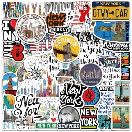 Amazon.com: New York Stickers 50Pcs,Travel Aesthetic Stickers Vinyl ...