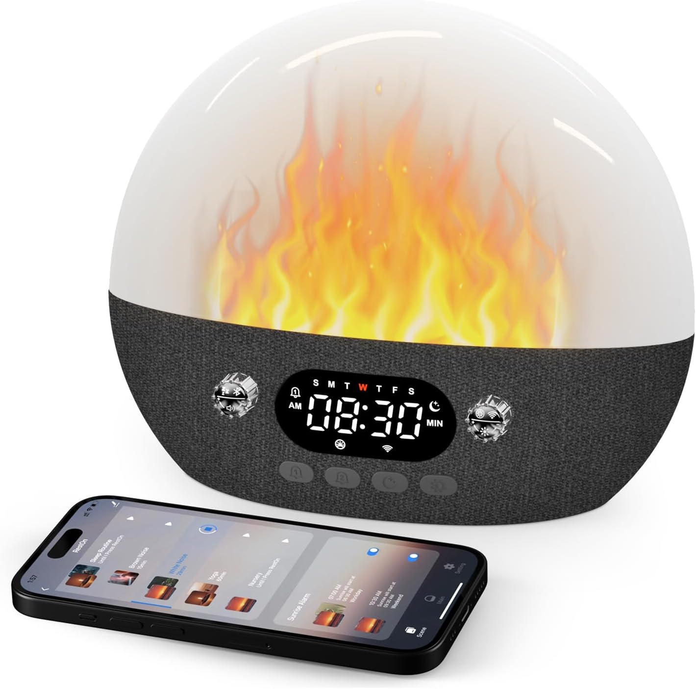 Dekala RestOnn Sunrise Alarm Clock Sunset Sound Machine 7-Day ...