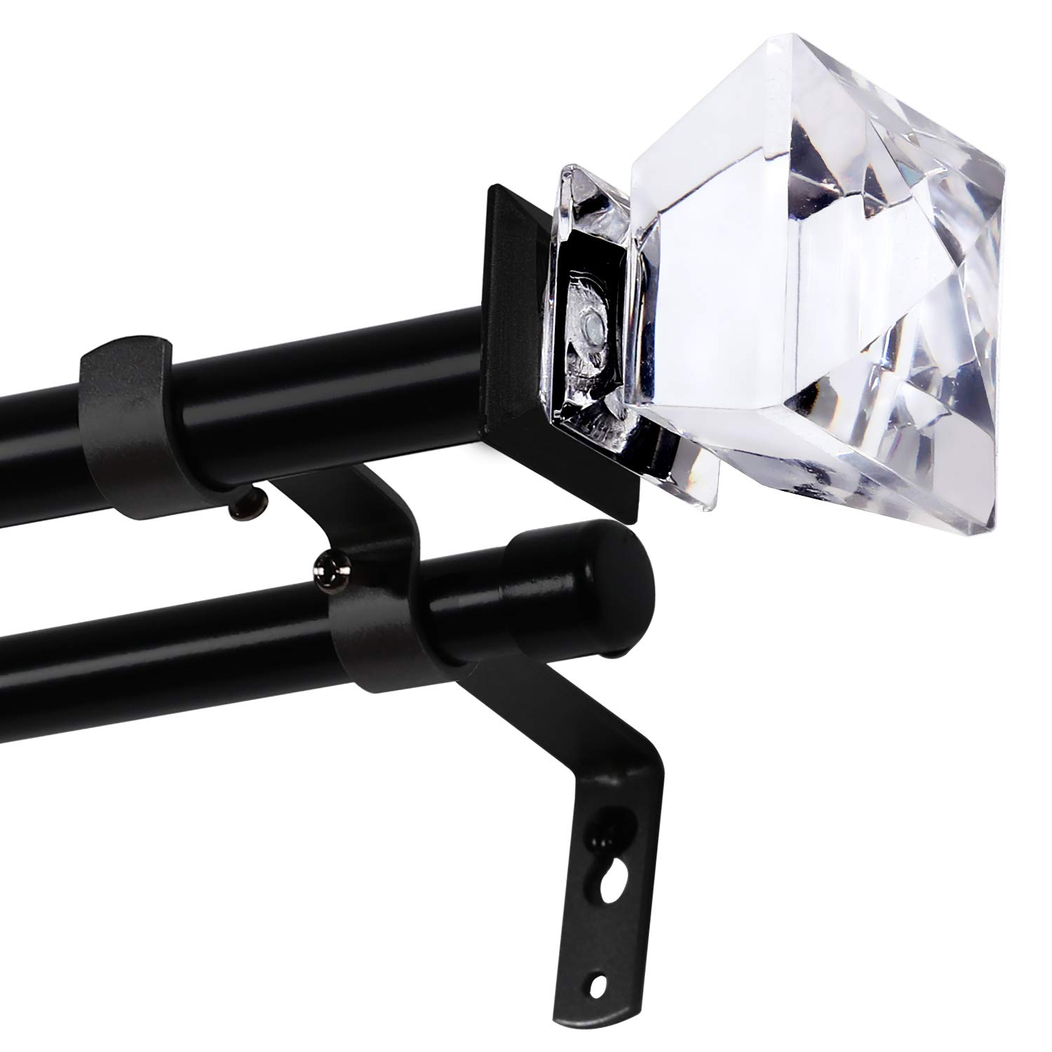 H.VERSAILTEX Double Curtain Rod Set for Windows Decorative Drapery Rods ...