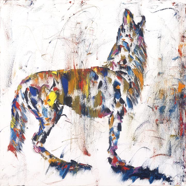 Amazon.com: Abstract Coyote Reproduction Art Print"Blaze", by artist ...
