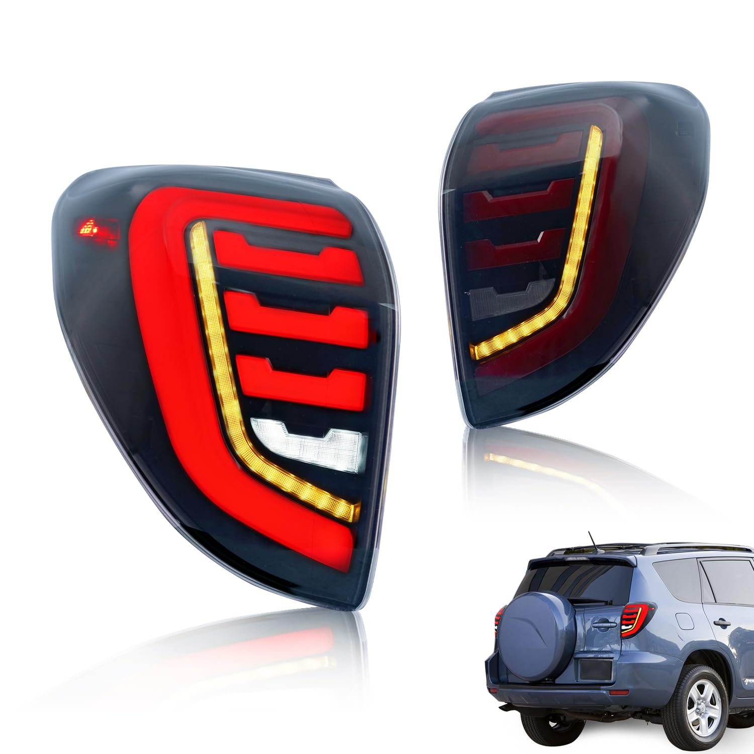 Amazon.com: Archaic LED Tail Lights Compatible with 3th gen Toyota RAV4 ...