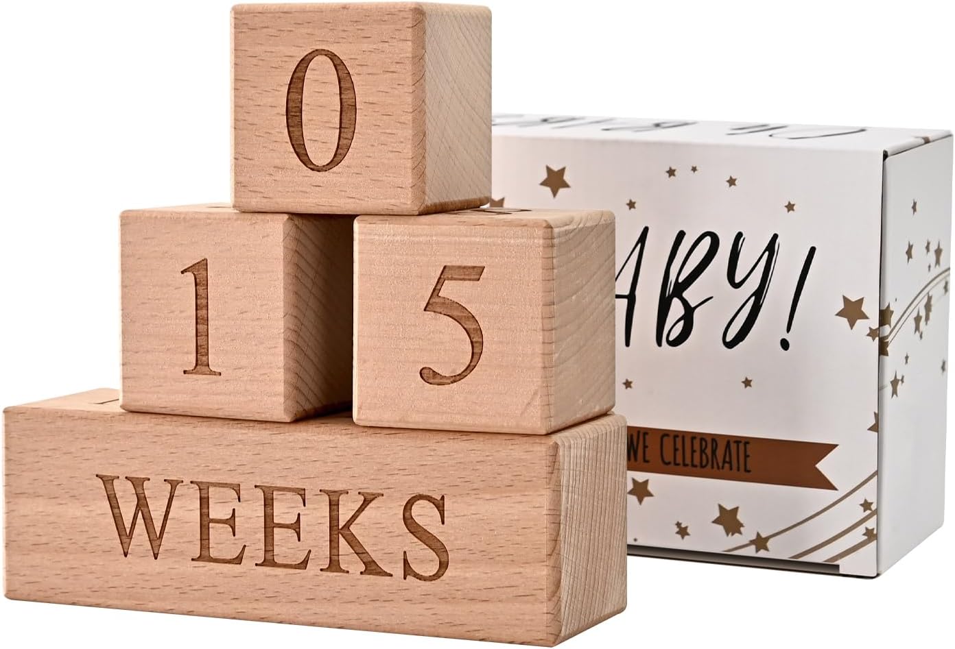 Amazon.com : Baby Monthly Milestone Blocks - Handcrafted Wooden Number ...