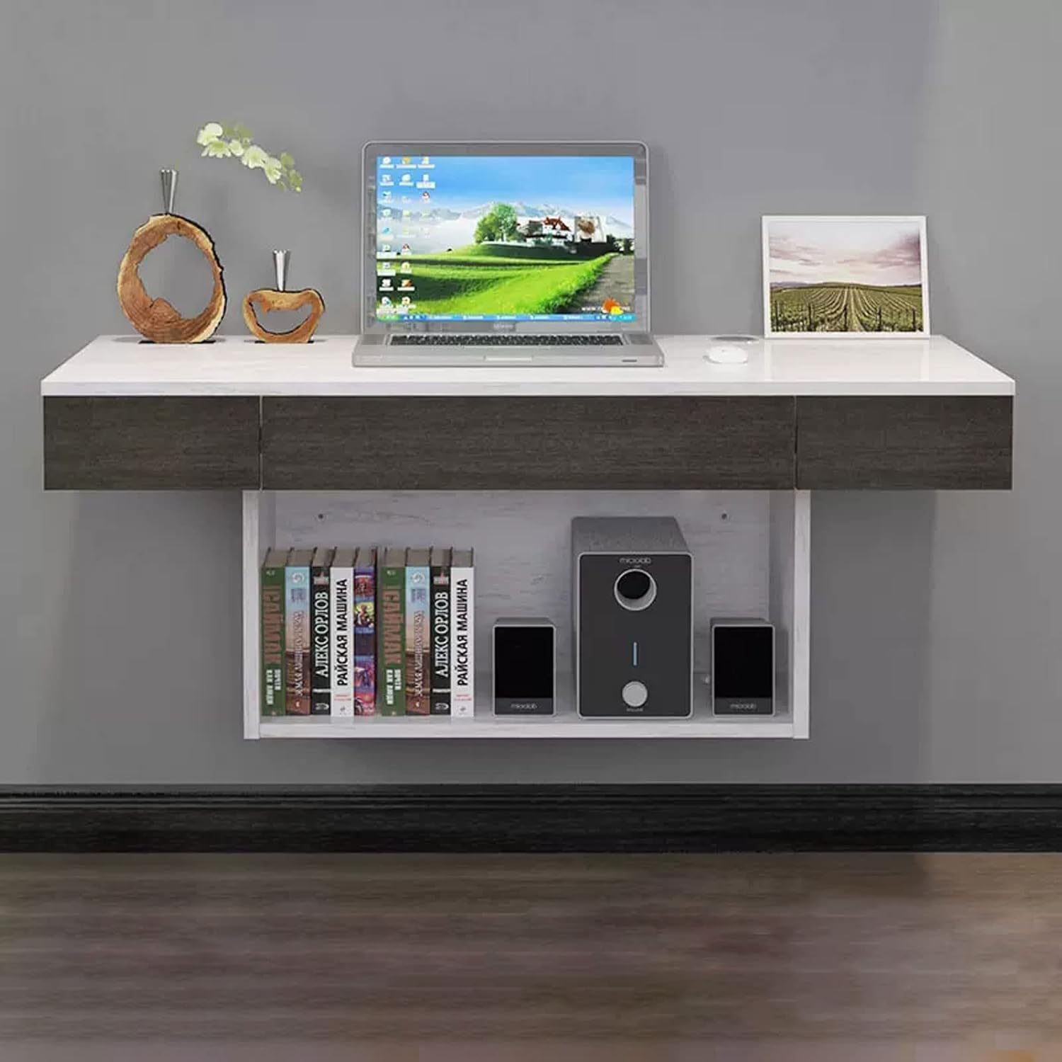 Computer Desk Wall mounted TV Cabinet Floating Shelf Wall Shelf Bedroom ...