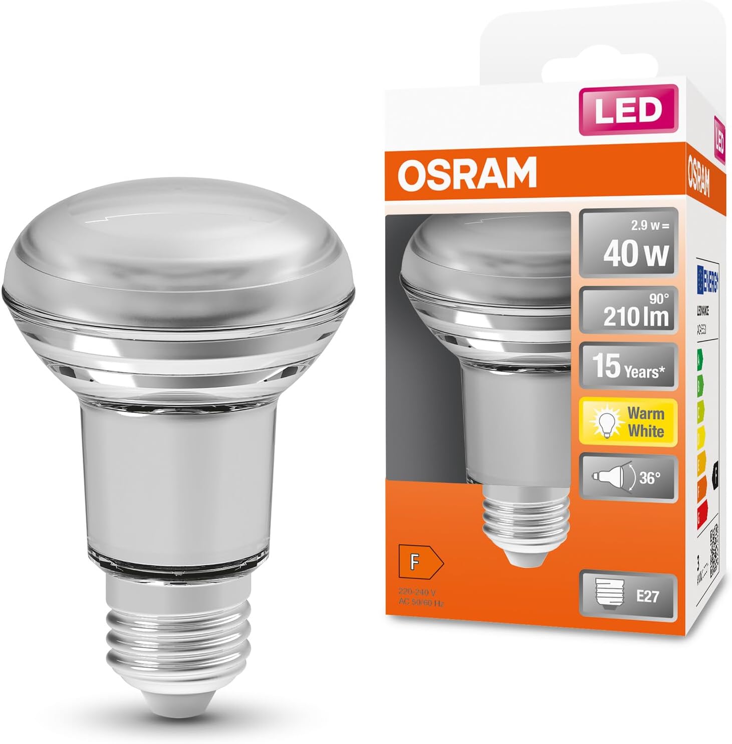 OSRAM LED Star R63 LED Lampe für E27 Sockel, Reflektor-Lampe, Glas ...
