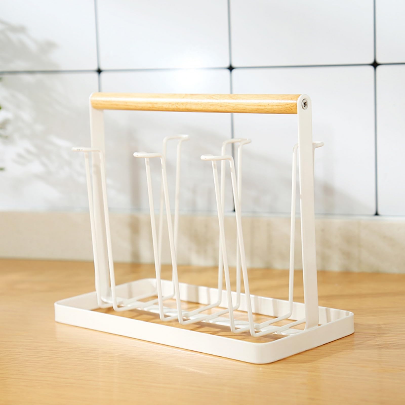 Amazon.com - YISMAN Metal Cup Drying Rack with 6 Hooks, Bottle Drying ...