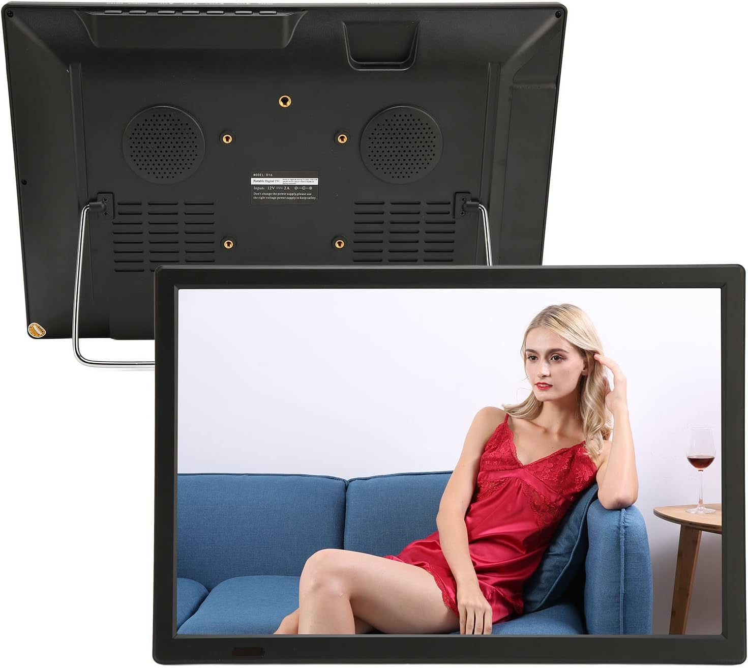 15.4 Inch Portable TV, 1080P Rechargeable Mini Digital Television Smart ...