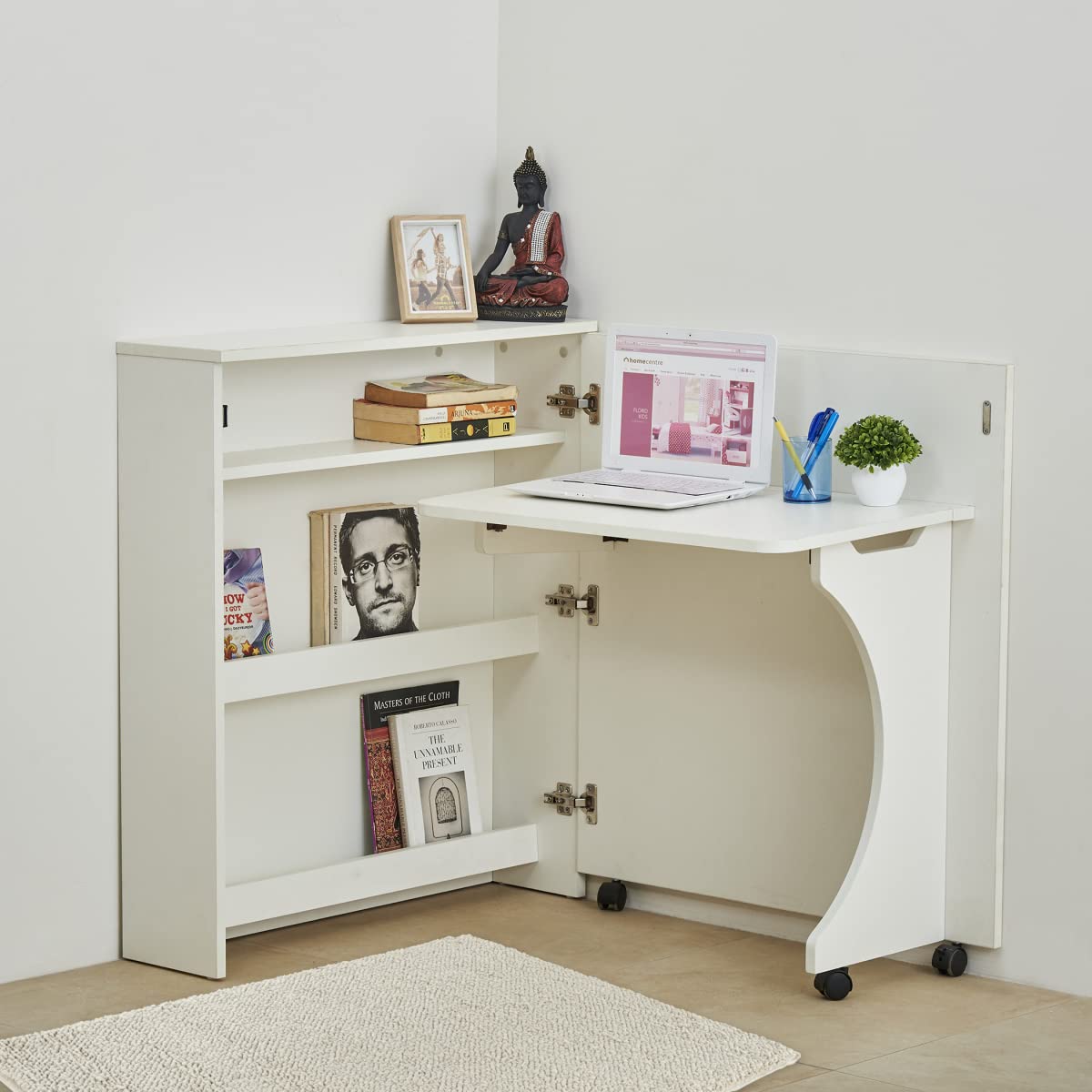 Home Centre Engineered Wood Helios Reynan Folding Study Desk - White ...