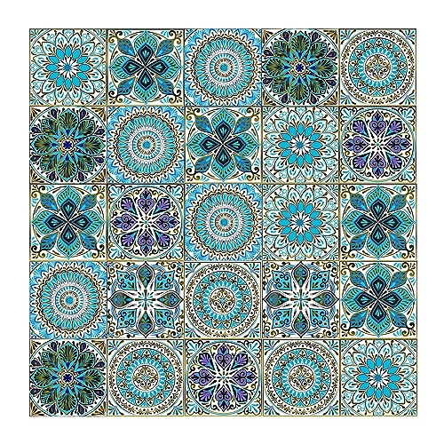 Self-adhesive Tile Stickers Bohemian Mandala Peel & Stick Tiles - 30 ...