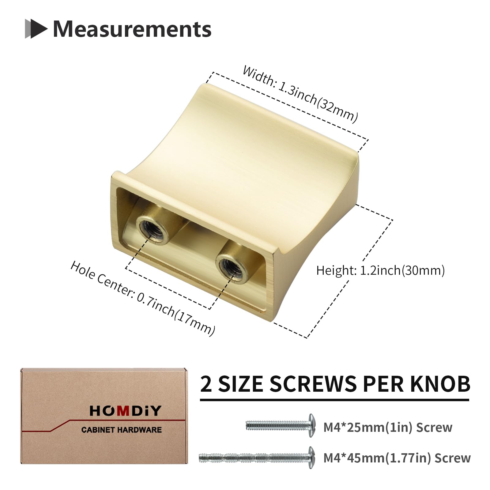 Snapklik.com : Homdiy 25 Pack Brass Cabinet Knobs Gold Dresser Knobs ...