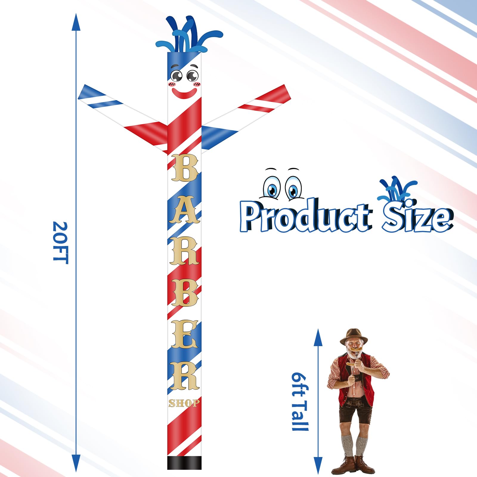 Snapklik.com : Wenqik Barber Shop Inflatable Tube Man 20 Tall Blow Up ...