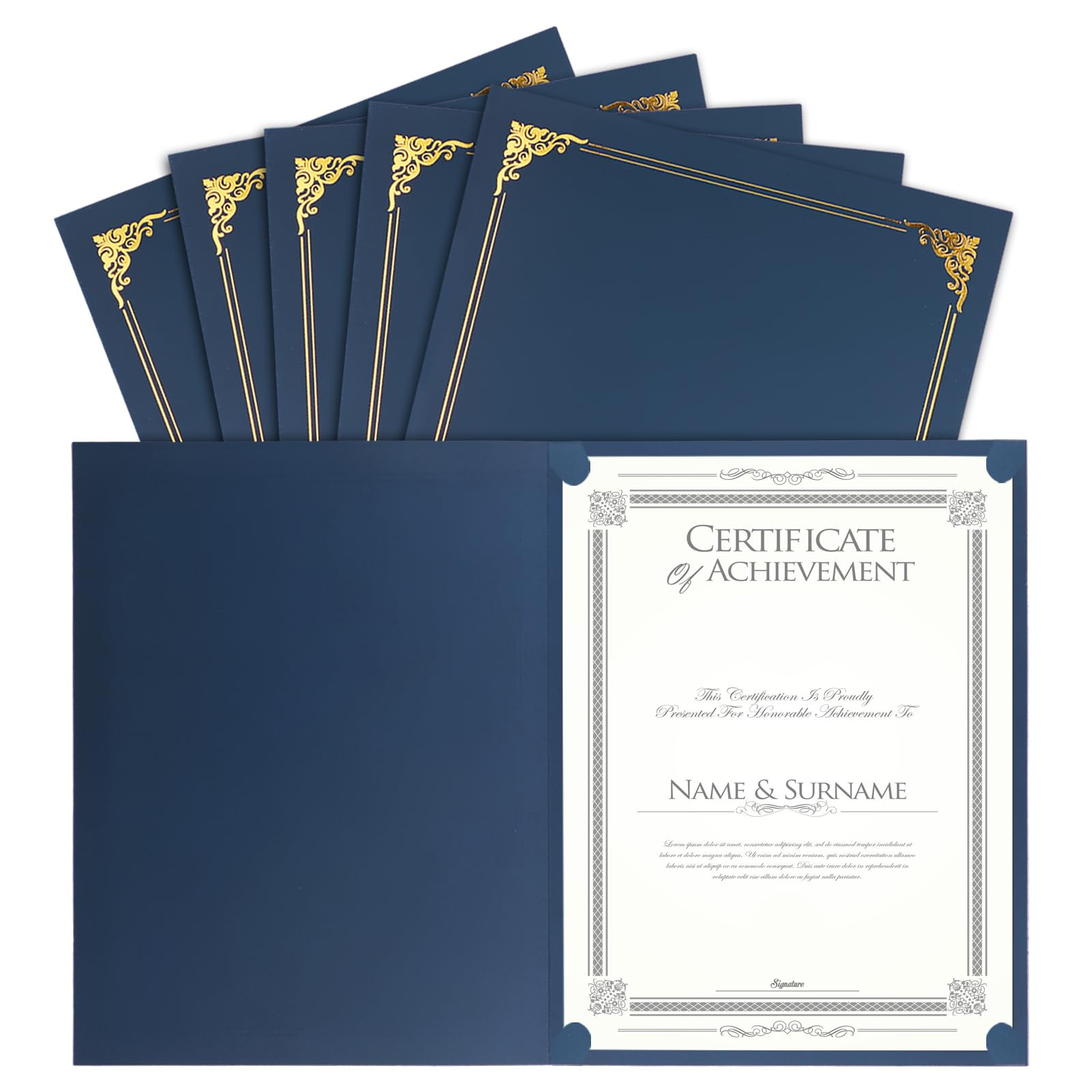 Amazon.com : 25 Packs Certificate Holders, Navy Blue Certificate Covers ...