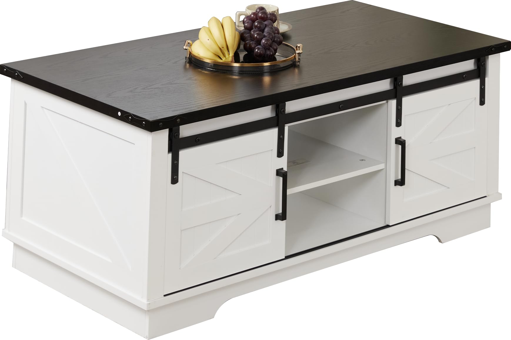 Amazon.com: 48-inch Coffee Table, Rustic Modern Style, Four Sliding ...