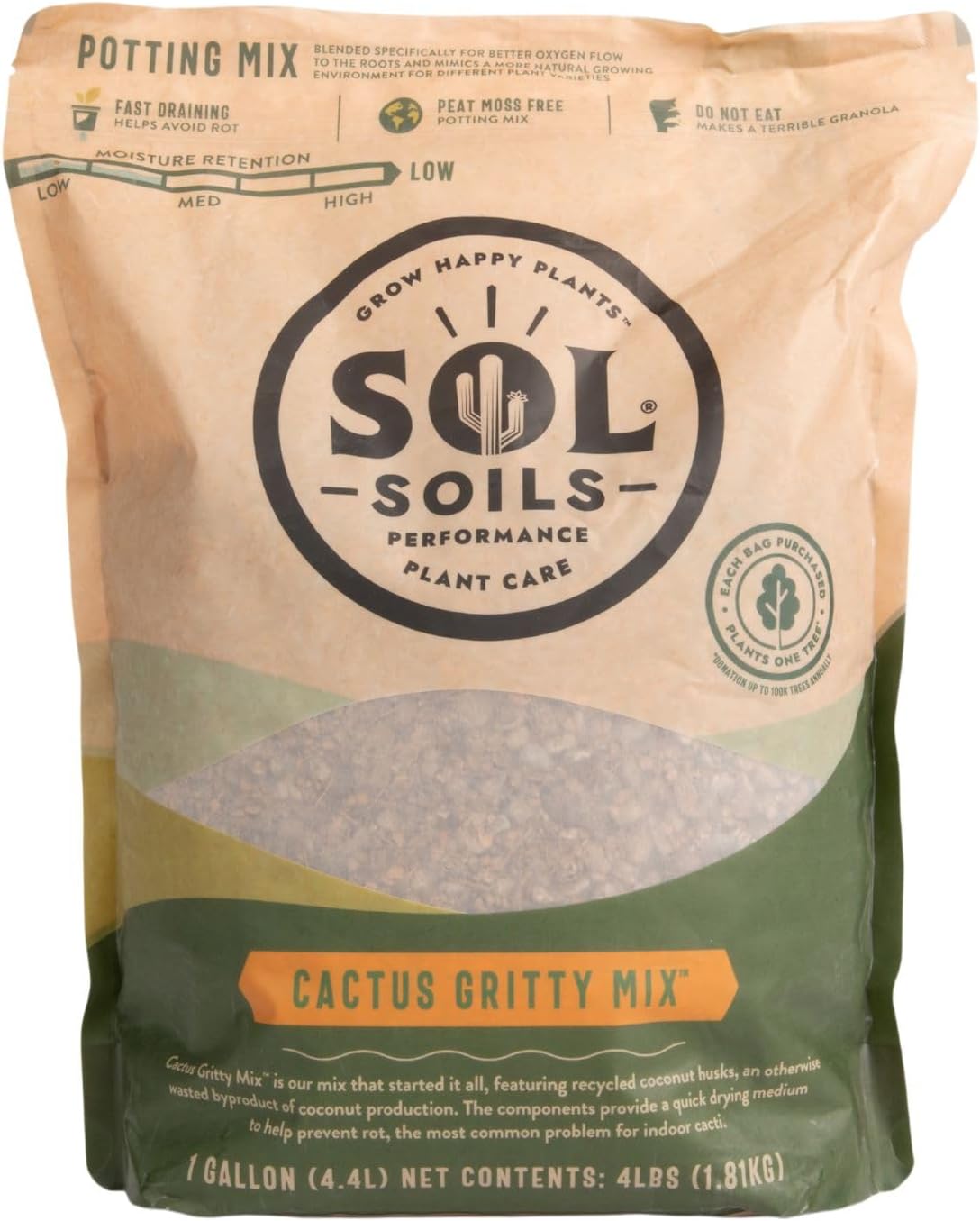 Amazon.com : Sol Soils Gritty Cactus Soil Potting Mix - Fast Draining and Peat Moss Free with ...