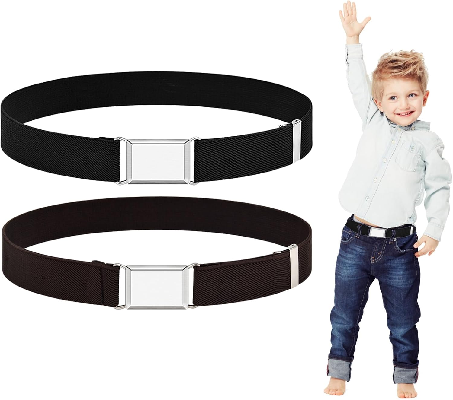 ripefun 2 Pcs Kids Belt Elastic Stretch Adjustable Belt with Easy ...