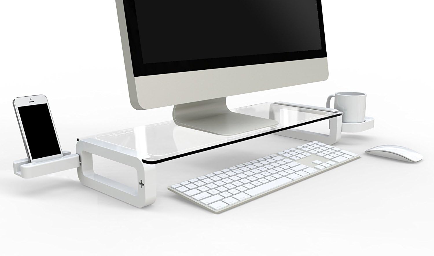 UBOARD BASIC - Tempered Glass Monitor Stand Shelf Multiboard for your ...