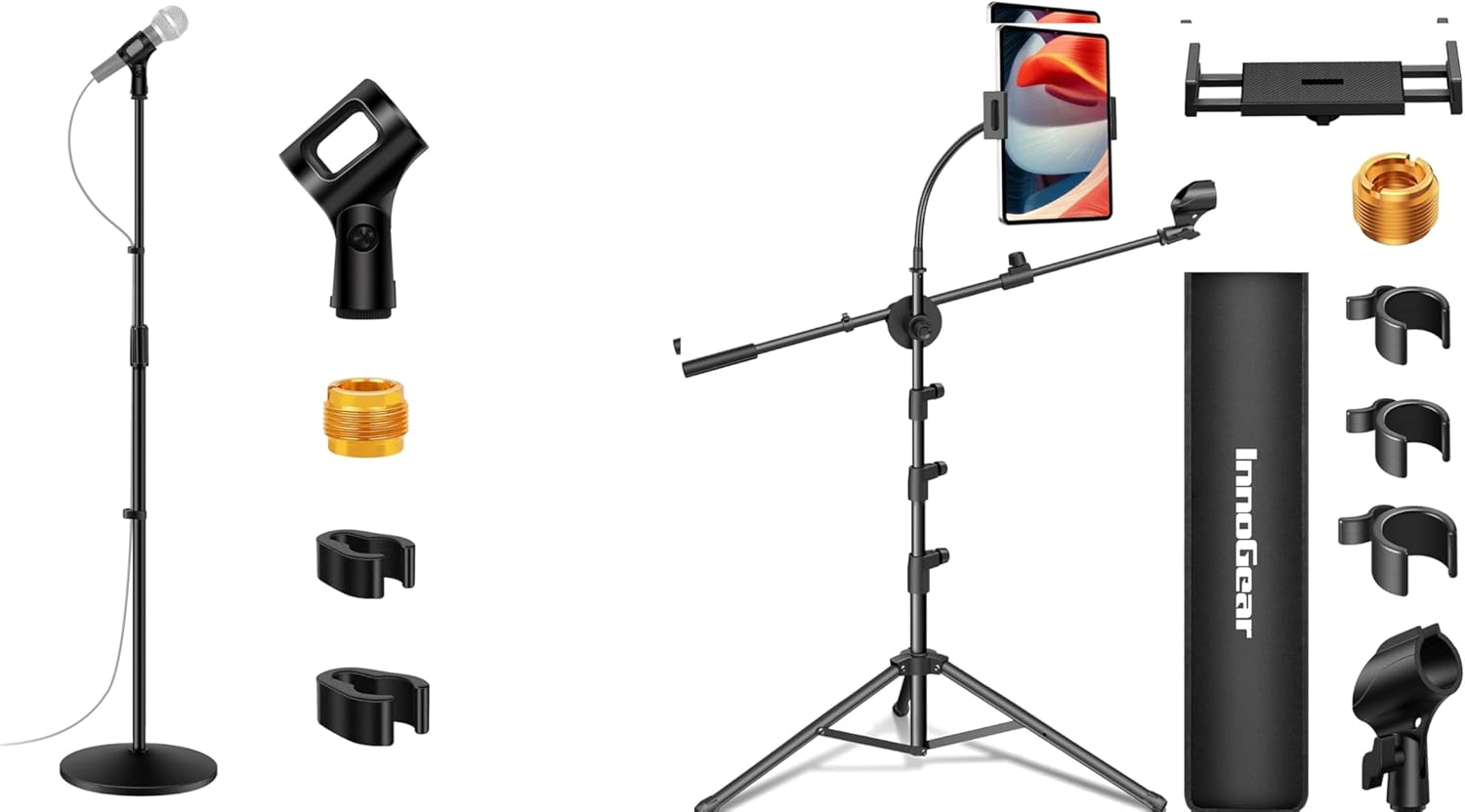 Amazon.com: InnoGear Mic Stand Set, Microphone Stand Floor Detachable ...