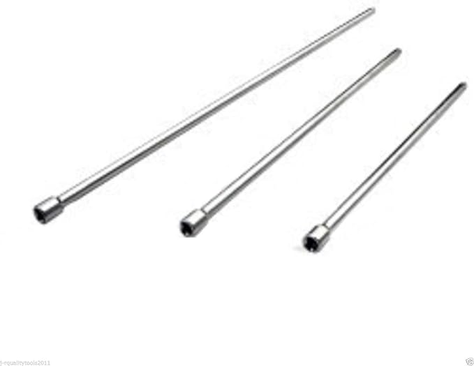 3pc 1/2" drive x 15", 18", 24" Carbon Steel EXTRA-LONG SOCKET EXTENSION ...