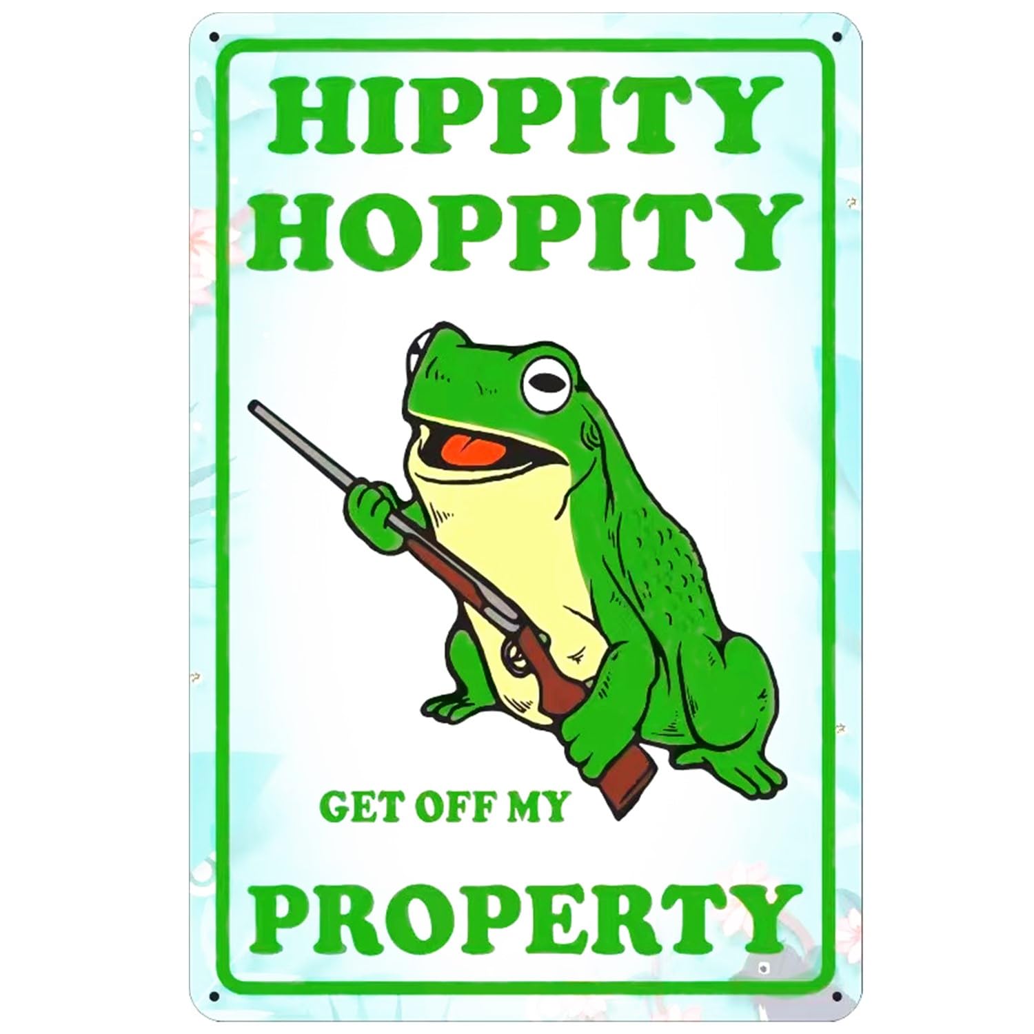 Amazon.com : HEIOKEY Hippity Hoppity Get Off My Property Frog Sign 8" x ...