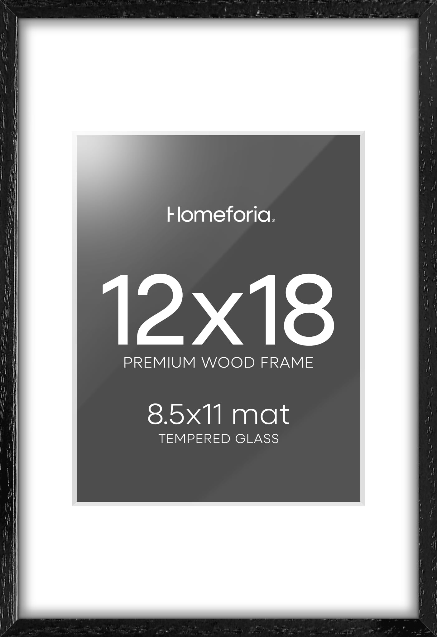 Amazon.com - Homeforia 12x18 Black Wood Frame, Premium Black Oak ...
