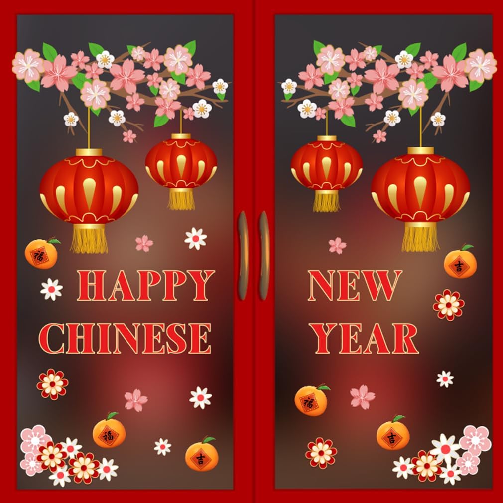 HPNIUB Happy Chinese New Year Decoration,Spring Festival Window ...