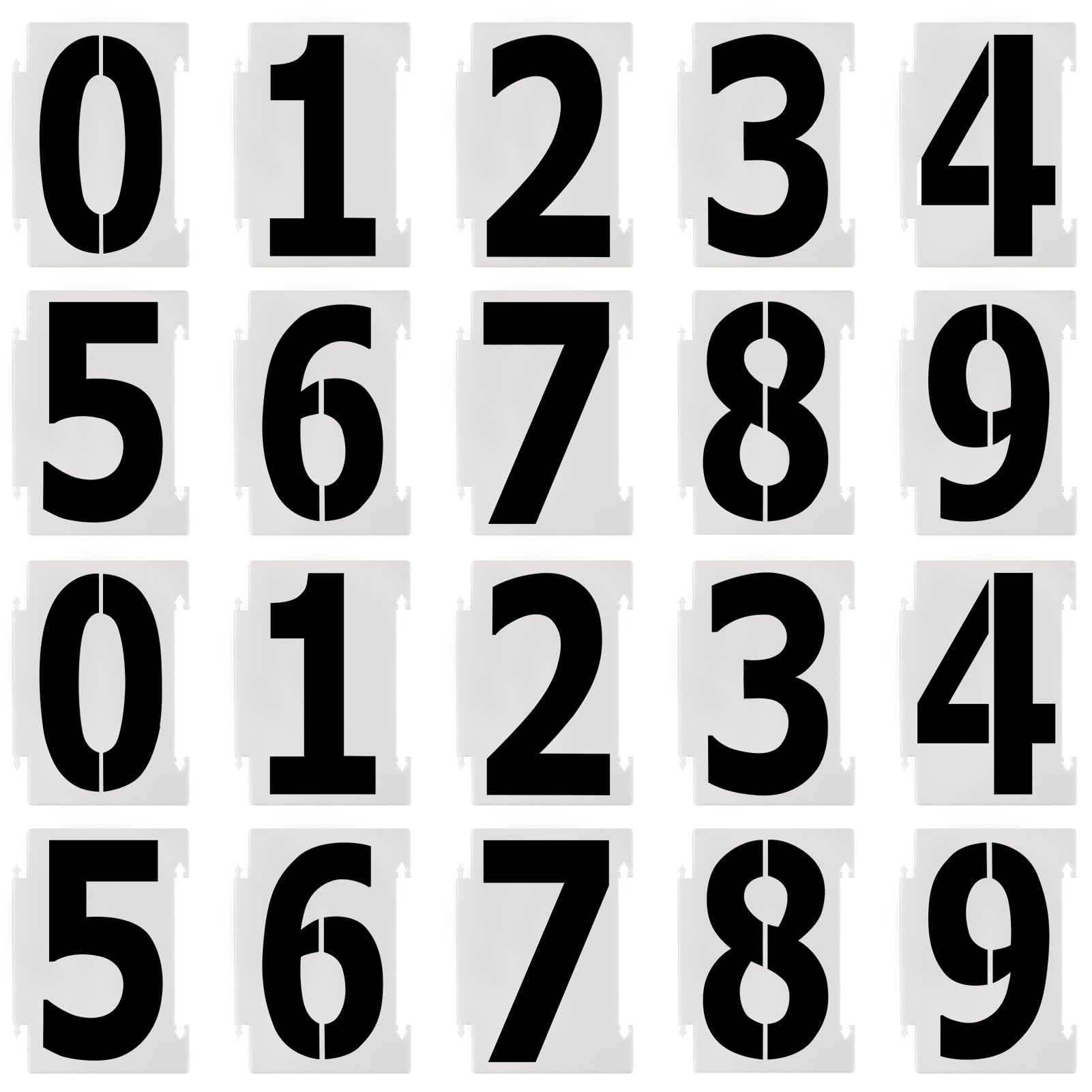 Amazon.com: Number Stencils 4 inch Curb, 20Pcs 0-9 Address Curb Stencil ...