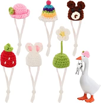 Amazon.com: 6 Pcs Mini Knitted Hats，Stylish Desk Goose Outfits & Porch ...