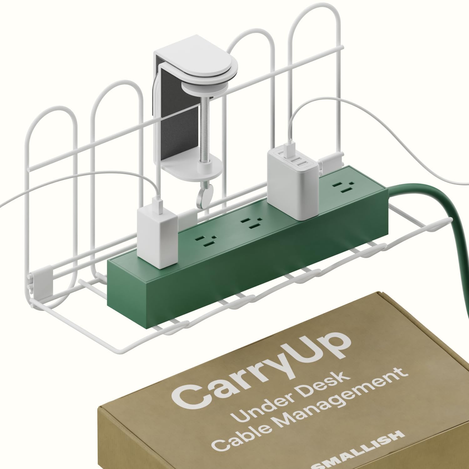 Amazon.com: CarryUp Under Desk Cable Tray, No Drill Wire Management ...