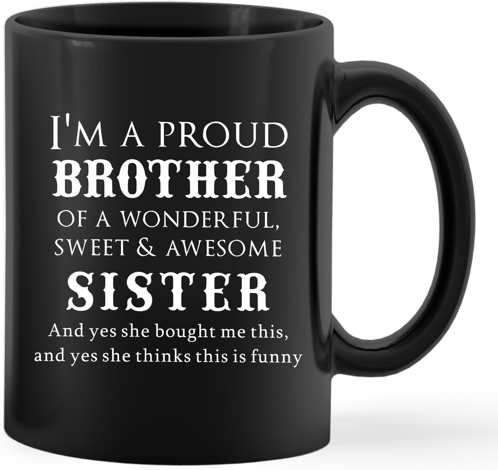 Amazon.com: Funny Guy Mugs World's Okayest Brother Ceramic Coffee Mug ...
