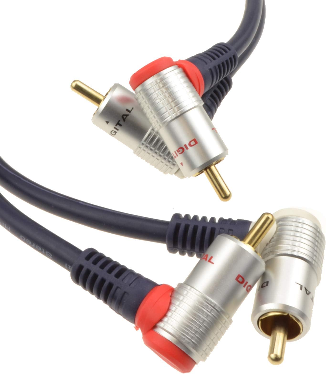 2 x Right Angled Phono Plug to 2 x Right Angled Phono Plugs,: Amazon.co ...