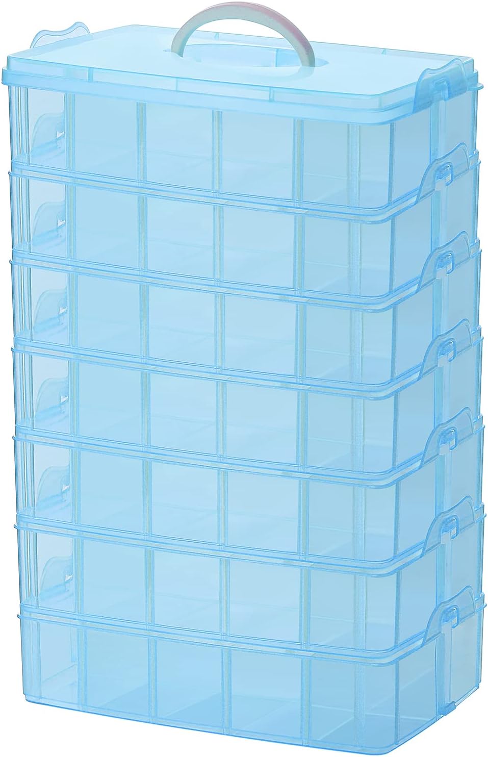 Sooyee 7 Layers Stackable Storage Container, 70 Adjustable Compartments ...