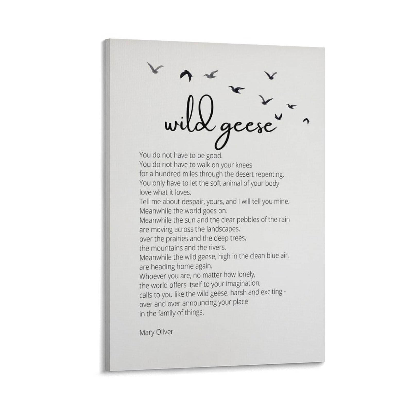 Amazon.com: GLKJHAJ Wild Geese Poem Poster Mary Oliver Quote Poster ...