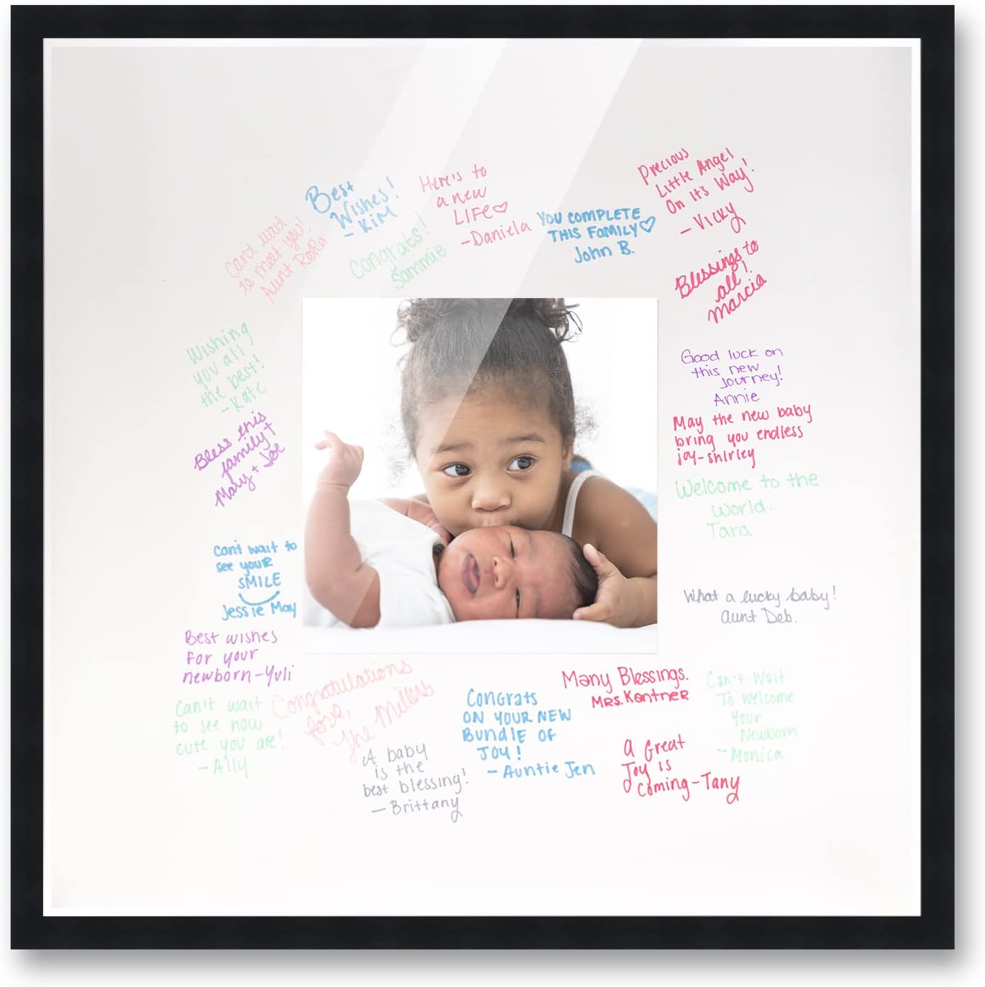 Amazon.com - 20x20 Wedding Guest Signature Frame | Displays 8x8 Photo ...