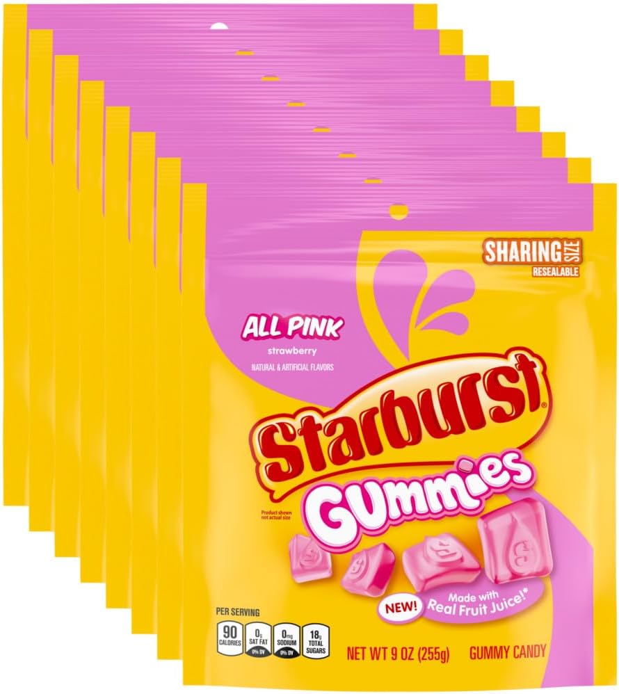 Amazon.com : STARBURST Gummies All Pink Gummy Candy, Sharing Size, 9 oz ...