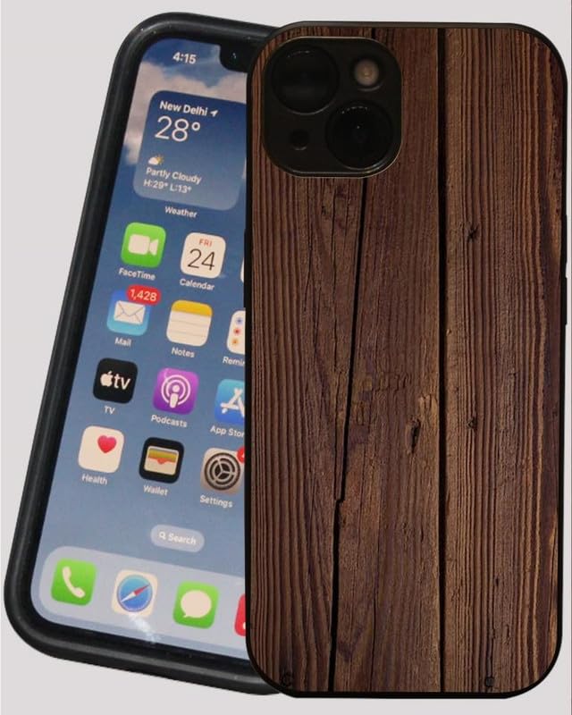 Casotec Wooden Texture Design Stylish Back Cover or Cases for iPhone 13 ...