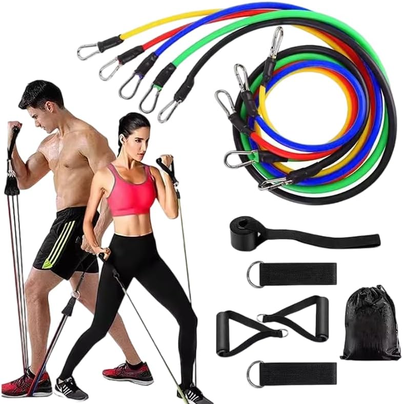 Amazon.com: 11-Piece Resistance Bands Set for Home Workout Equipment ...